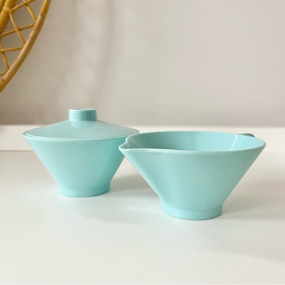 Vintage | Dining | Vintage Melmac Teal Blue Creamer And Sugar Set ...